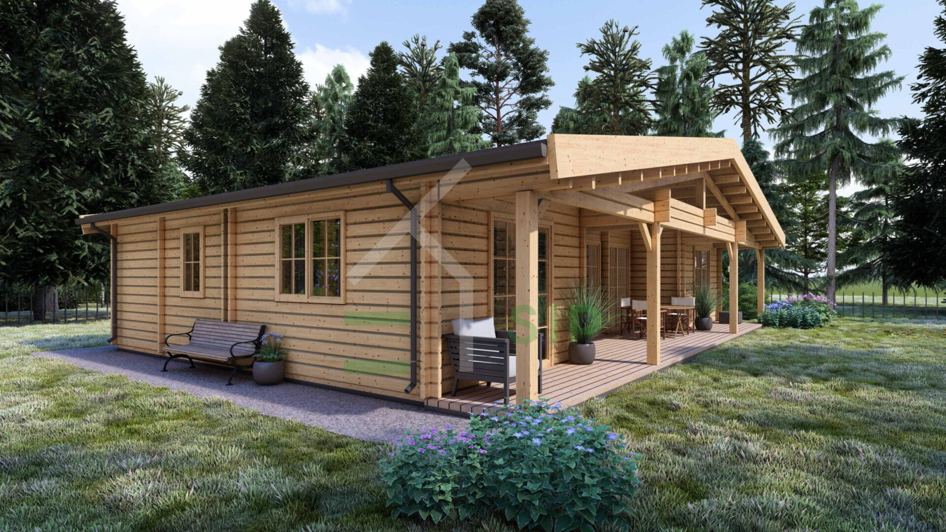 Blokhut Tess (Geïsoleerd, 44+44mm), 100m² - Tuinhuisjesonline