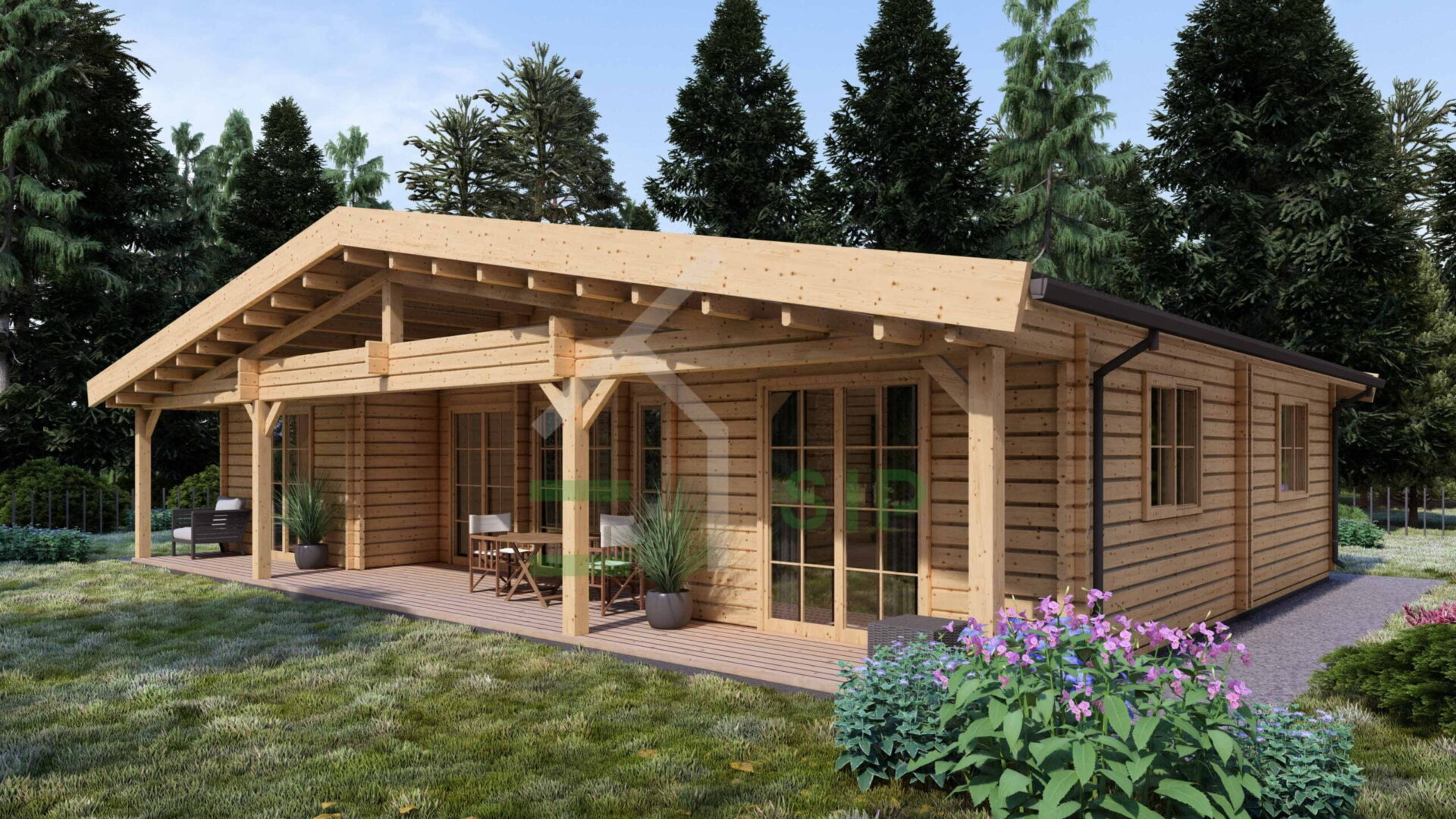 Blokhut Tess (Geïsoleerd, 44+44mm), 100m² - Tuinhuisjesonline