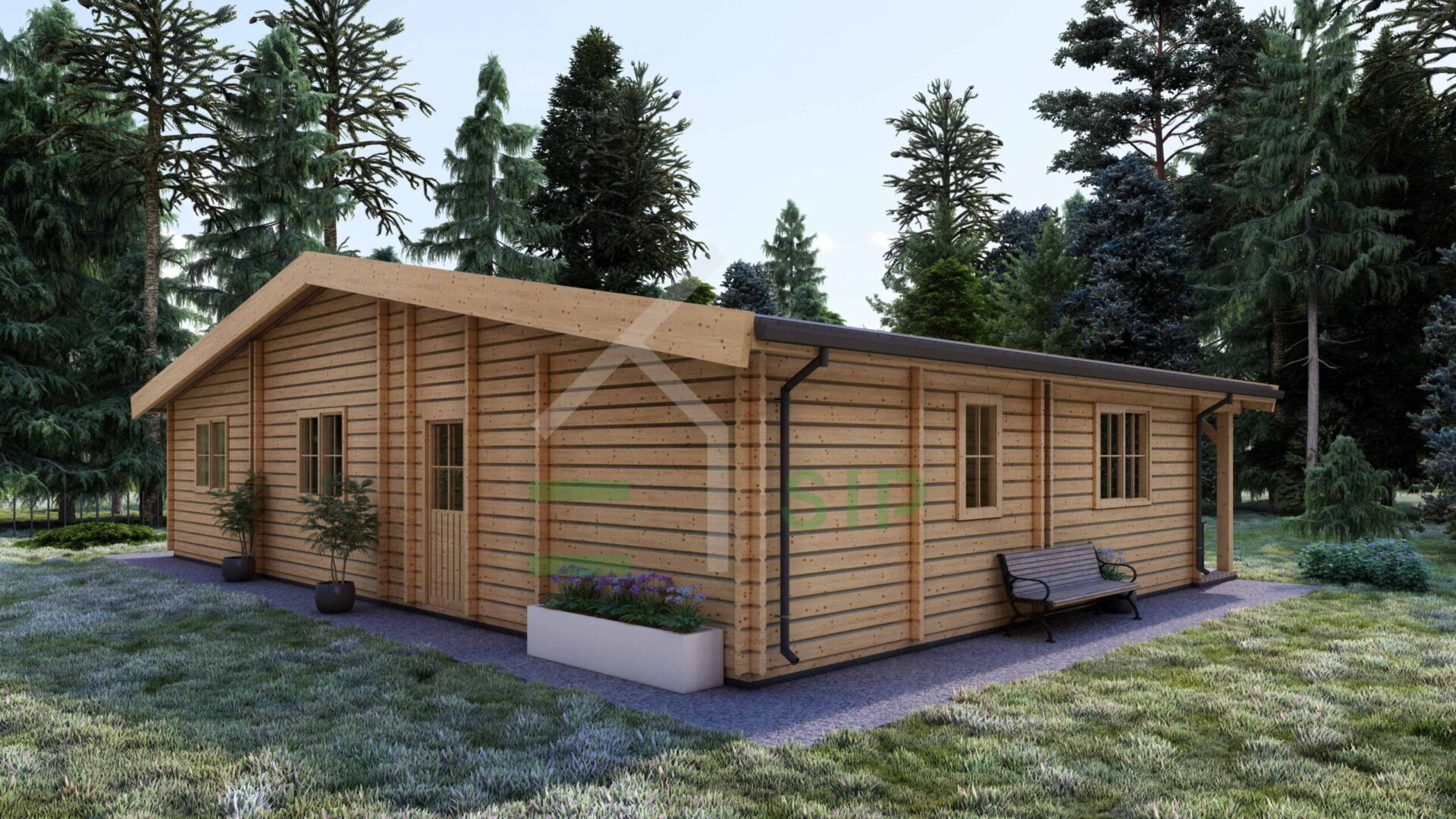 Blokhut Tess (Geïsoleerd, 44+44mm), 100m² - Tuinhuisjesonline