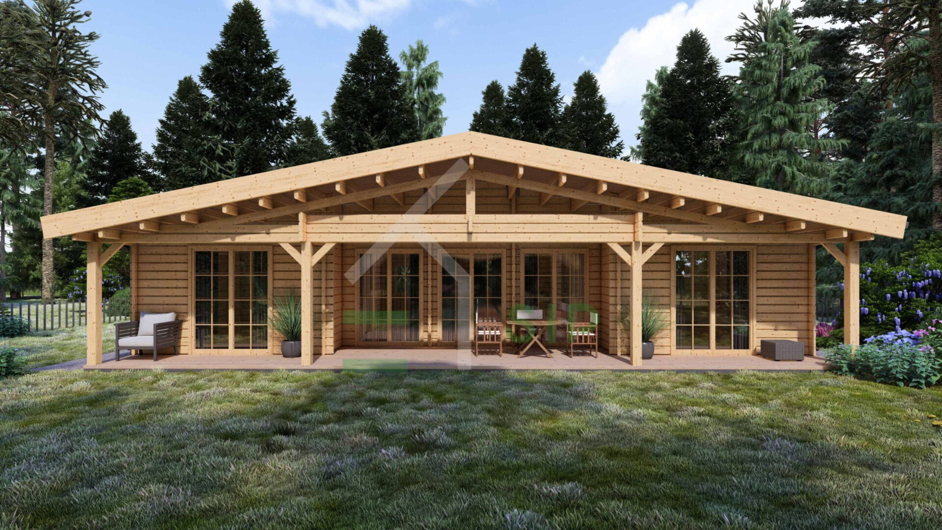 Blokhut Tess (Geïsoleerd, 44+44mm), 100m² - Tuinhuisjesonline