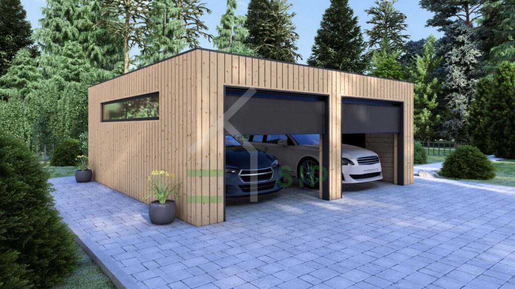 Dubbele Houten Garage Hans (34 mm + gevelbekleding), 6x6 m ...