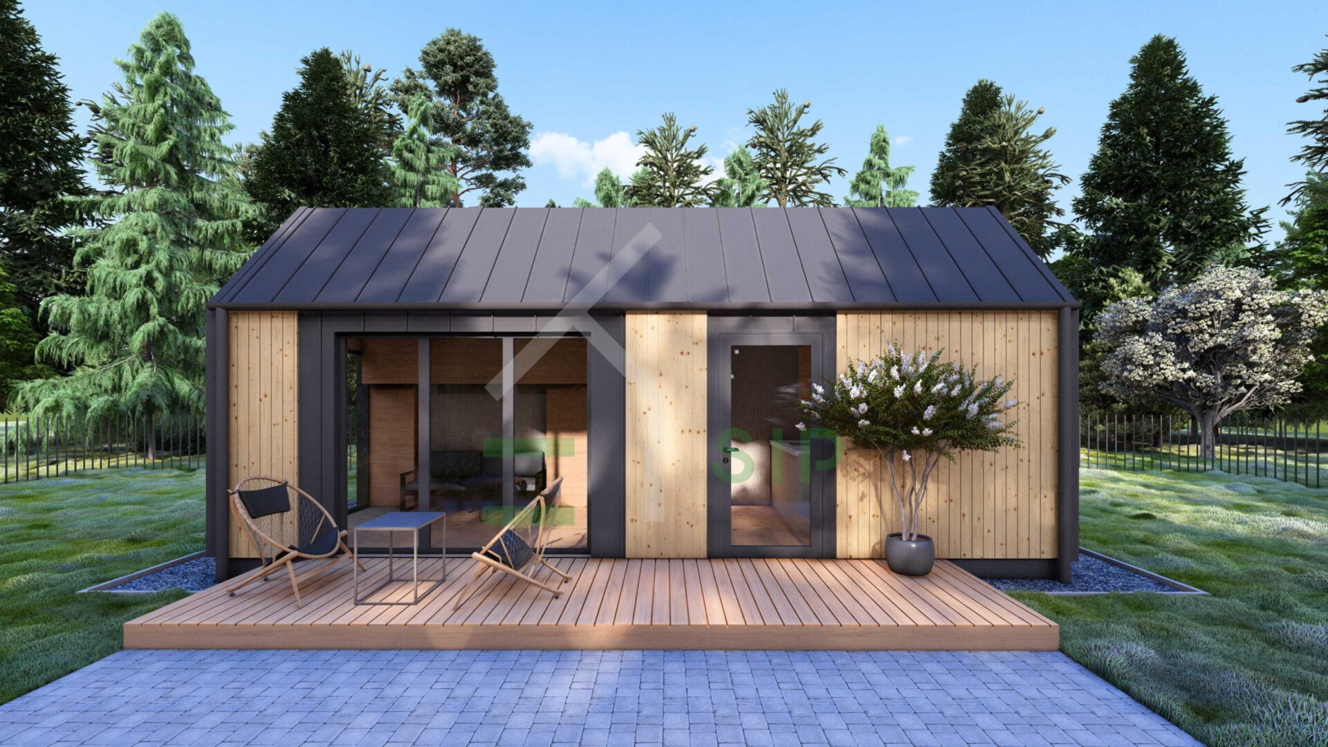 Houtskeletbouw Woonunit Cornelia (Geïnstalleerd) 24m² - Tuinhuisjesonline