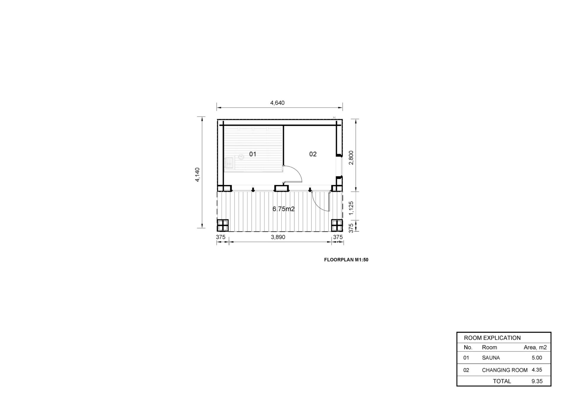 Tuinkantoor Rens (44 mm + Gevelbekleding), 9.3 m², Terras 6.7 m² ...